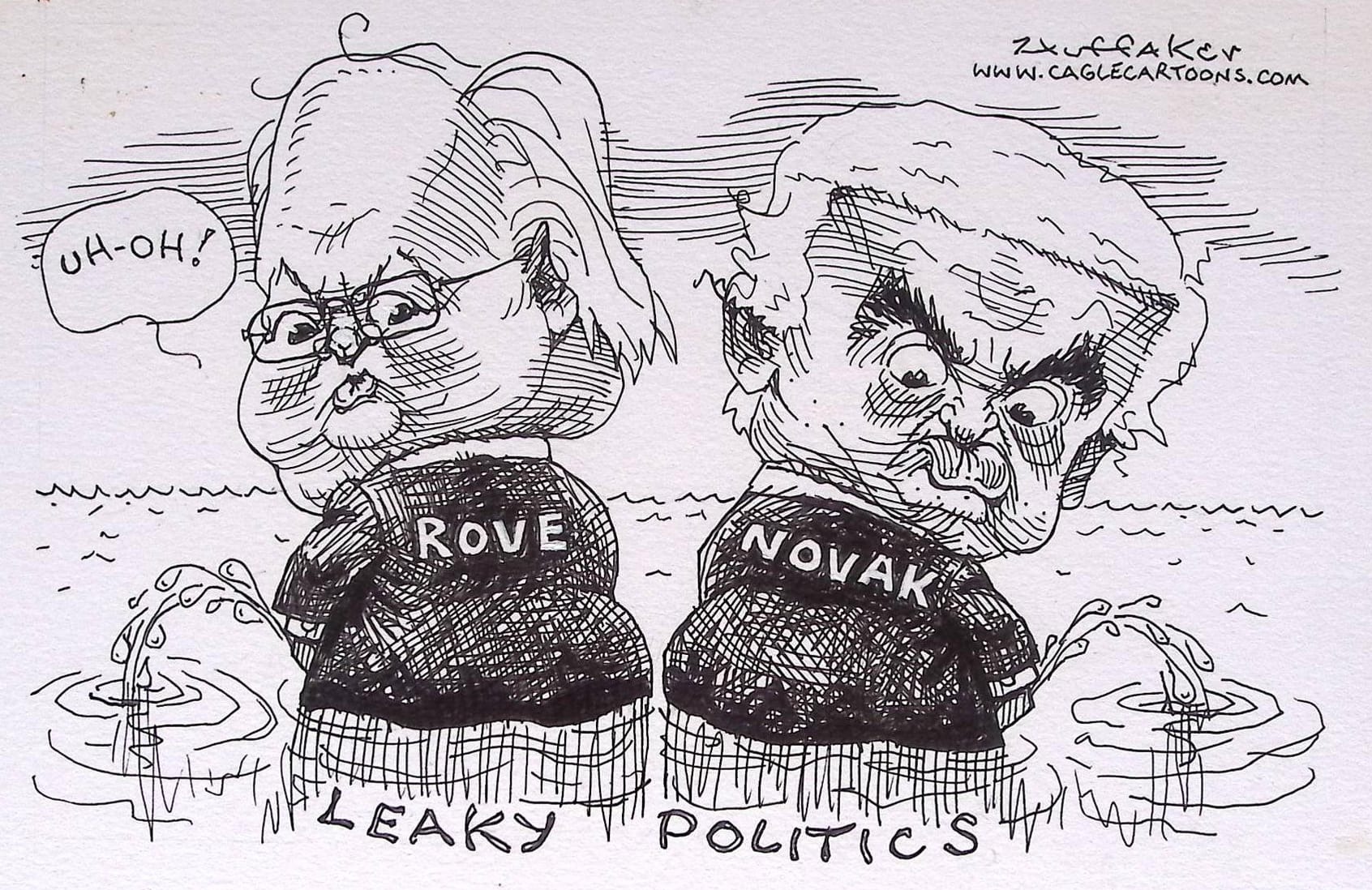 Spotprent Pentekening Amerika - Lekkende politiek